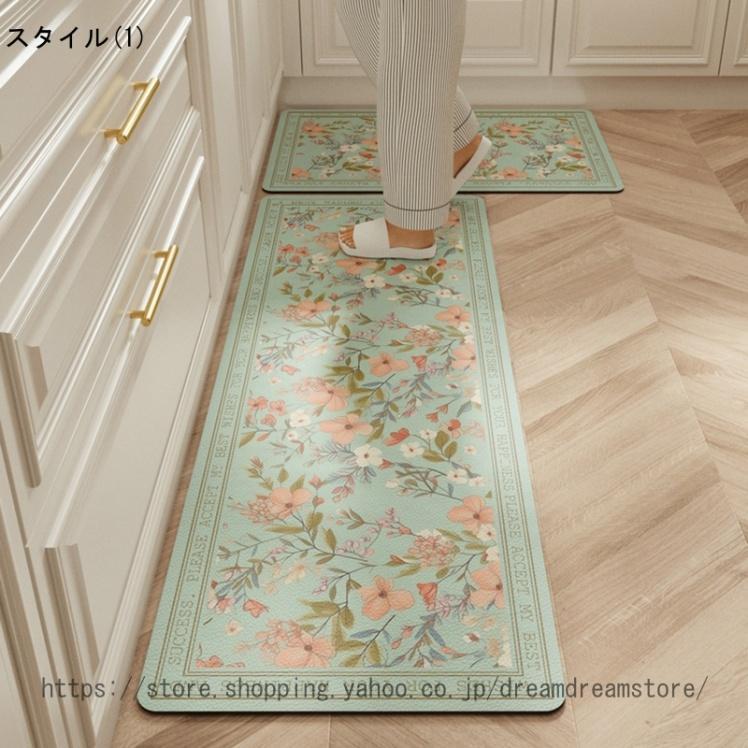 キッチンマット PVCキッチンマット ロング 拭ける PVC 180 150cm ワイド 幅広 インテリアマット キッチン マット 抗菌 洗濯不要 お手入れ簡単 撥水 はっ水 :0308 ...