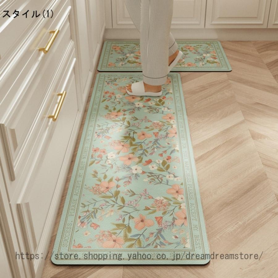 キッチンマット PVCキッチンマット ロング 拭ける PVC 180 150cm ワイド 幅広 インテリアマット キッチン マット 抗菌 洗濯不要 お手入れ簡単 撥水 はっ水 :0308 ...