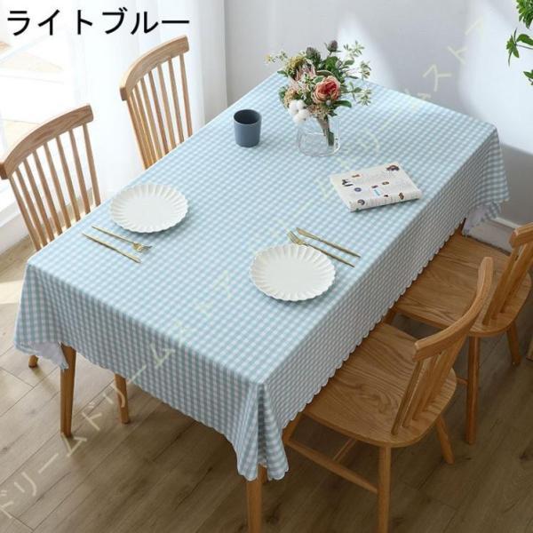 テーブルクロス 長机用 撥水加工 無地 ギンガムチェック柄 会議テーブル イベントや展示会にも 来客時 クリスマス 記念日 カジュアル インテリア 白色 水色 :0308-y200:KSMC ...