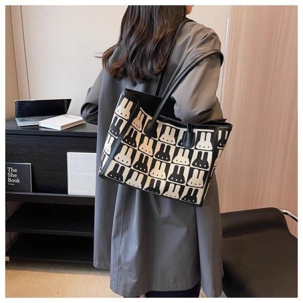 ブランド登録なし トートバッグ 布 レディース 大学生 軽い 通勤 通学 自立する バッグ A4 定番 カバン ショルダーバッグ ブラック ホワイト 大容量 : KSMCヤフーショップ ...