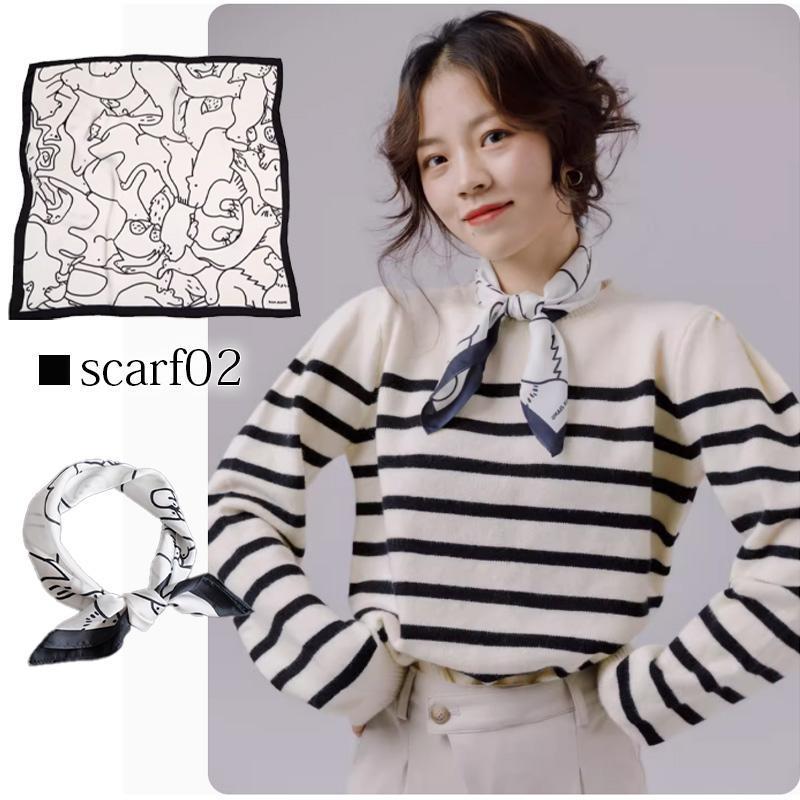 スカーフ シルク 正方形 55×55cm コンパクト 小さめ ストール きれいめ おしゃれ 女性 高級サテン バッグ カバン 上品 ネッカチーフ オフィススカーフ : KSMCヤフーショップ ...