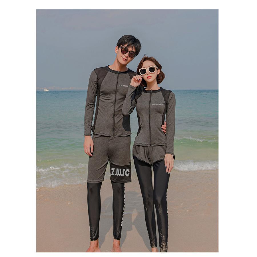 ラッシュガード ペア水着 カップル フィットネス水着 レディース水着 メンズ水着 水着ペアルック スイムウエア 上下セット 長袖 日焼け防止 UVカット : KSMCヤフーショップ - 通販 ...