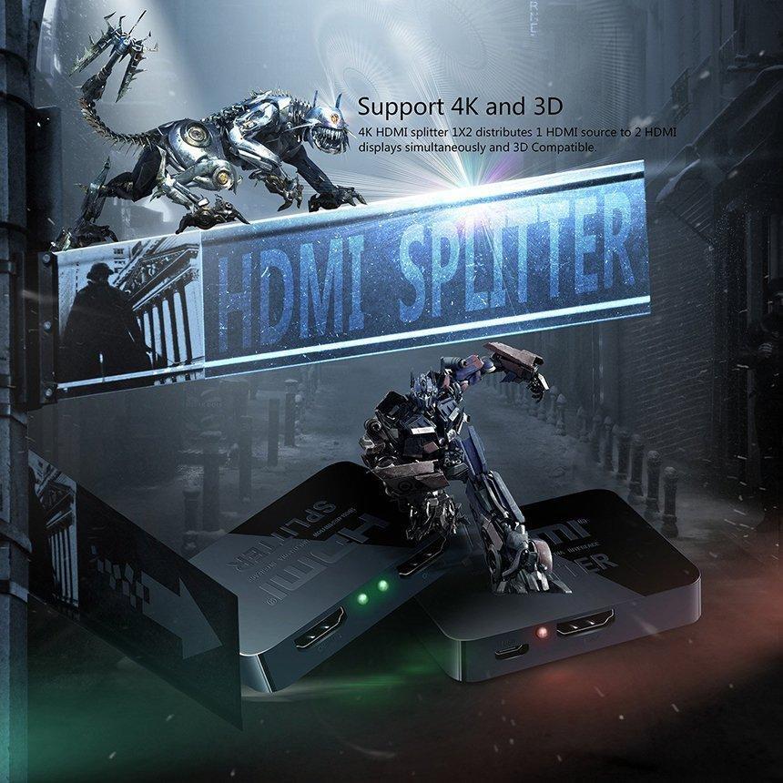 HDMI分配器 1入力2出力 4K 30Hz HDMI スプリッター 4K 2K 2160P 3D映像対応 2台同時出力 1入力2出力 2画面同時出力 :1117-b15:KSMCヤフー ...
