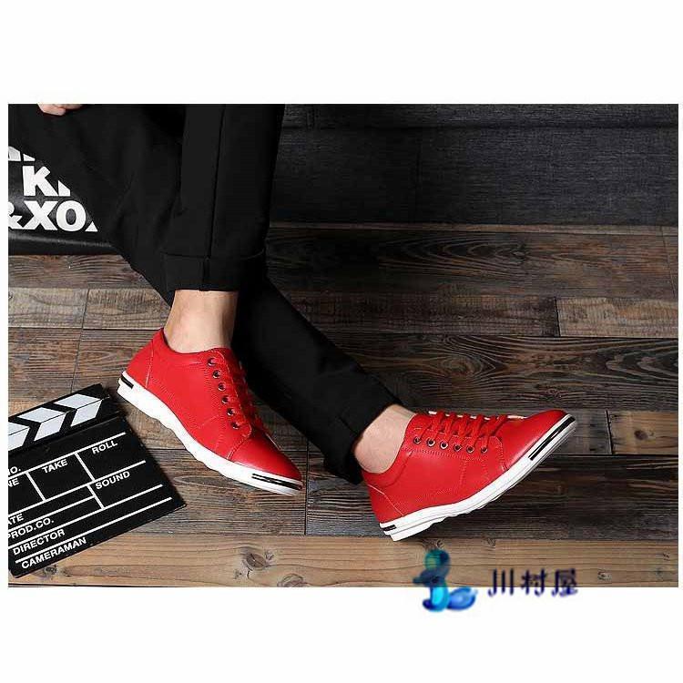 スニーカー メンズ 白 黒 赤 PU 白スニーカー ローカット カジュアル おしゃれ 40代50代 靴 シューズ :1219-x257:KSMCヤフーショップ - 通販 - Yahoo!ショッピング