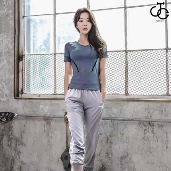 スポーツウェア ヨガウェア トレーニングウェア ランニングウェア レディース 上下セット 夏 ジム フィットネス 吸汗 速乾 Tシャツ パンツ トップス 母の日 :a-349:KSMCヤフー ...