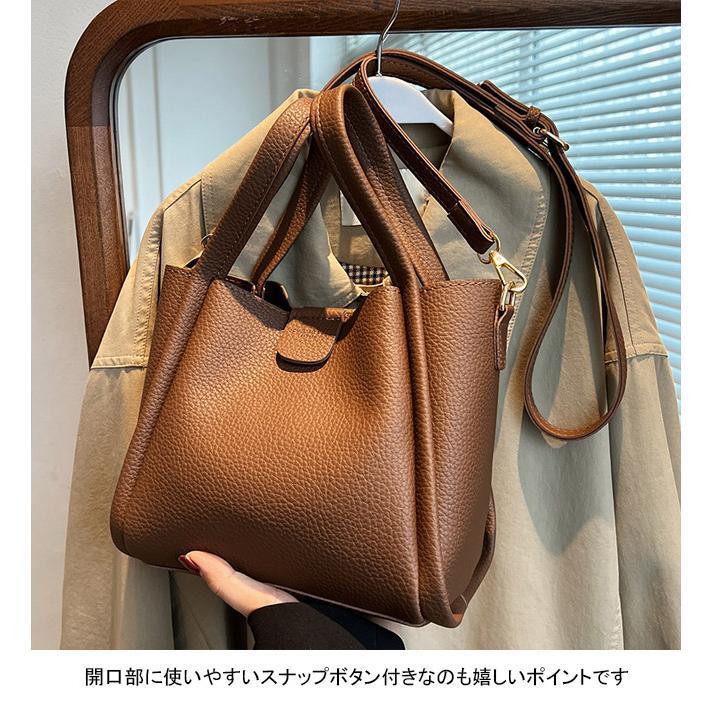 ショルダーバッグ レディース ハンドバッグ PUレザー 無地 2WAY 大容量 肩掛け 斜めがけ 小物収納 ストラップ スナップボタン シンプル : KSMCヤフーショップ - 通販 ...