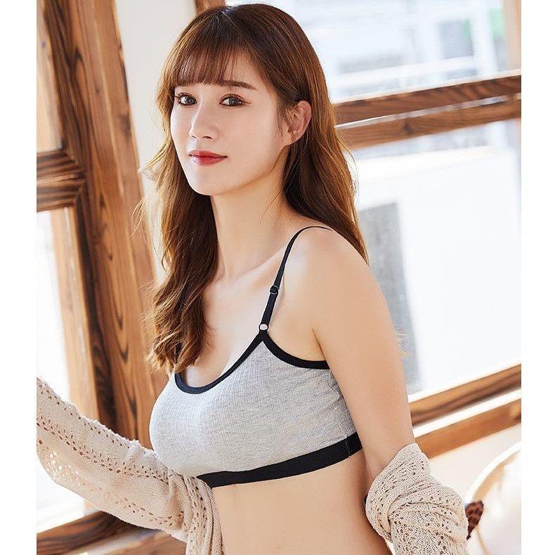 ノンワイヤーブラ ハーフトップブラ ブラジャー 下着 女性用 レディース 婦人 スポーツブラ ナイトブラ リブ パイピング スポーティー カジュアル 無地 リラック :aki-xz ...