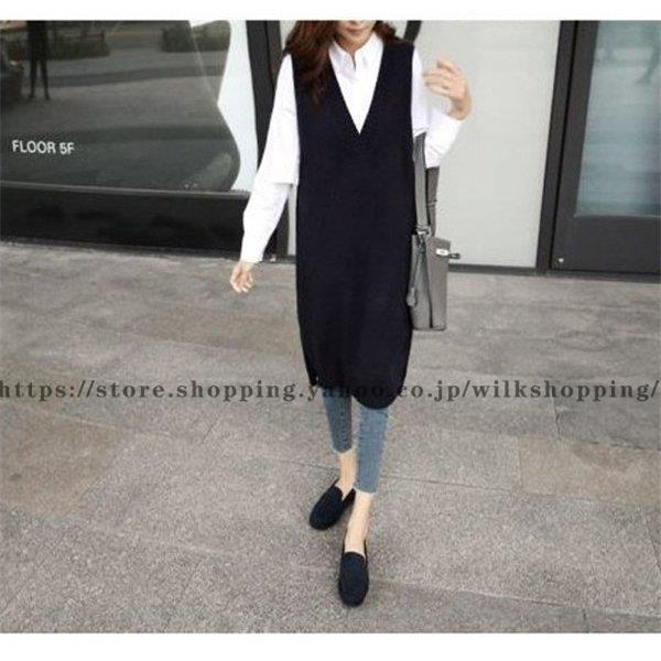 ロングニットベスト レディース チョッキ Vネック マキシ丈 サイドスリット ノースリーブセーター ニットワンピース 暖かい : dk-1105266 : KSMCヤフーショップ - 通販 ...