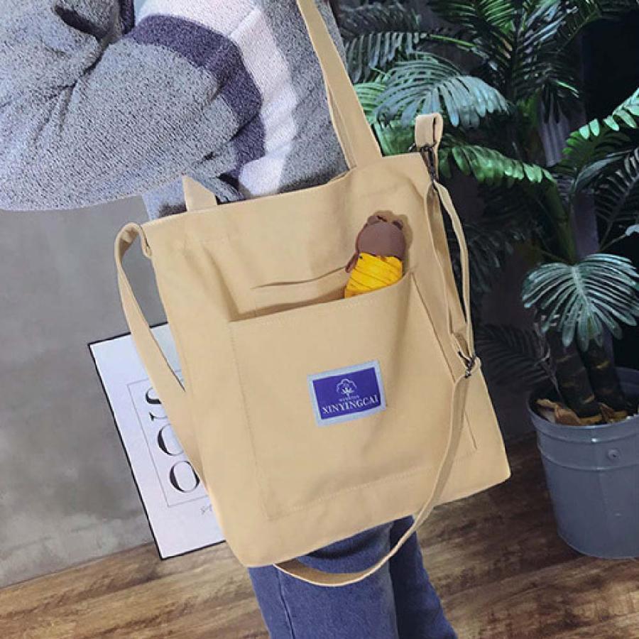 キャンバスバッグ ファスナー 2way トートバッグ 肩掛け キャンバストート A4 帆布 通勤 通学 ショルダーバッグ 斜めがけ【ネコポスのみ】 : KSMCヤフーショップ - 通販 ...