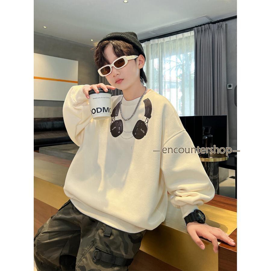 子供服 トレーナー 長袖 キッズ 男の子 女の子 重ね着風 ゆったり トップス ダンス衣装 カジュアル 120 130 140 150 160 170cm カットソー ジュニア : dk ...