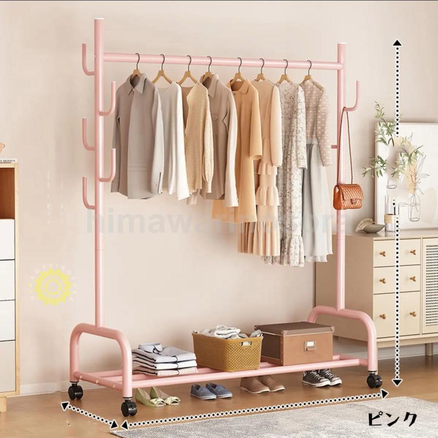 ハンガーラック フック付き 全20タイプ 衣類収納 洋服掛け 高耐荷重 大容量 頑丈 2段 シンプル ナチュラル 多機能 パイプハンガー ...