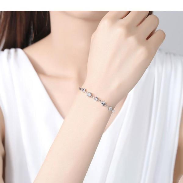 ブレスレット レディース ダイヤ 豪華5粒 プラチナコーティング シルバー925 重ね付け ギフト 人気 彼女 妻 女性 母の日ギフト : jh-ss002-0413-001171 ...