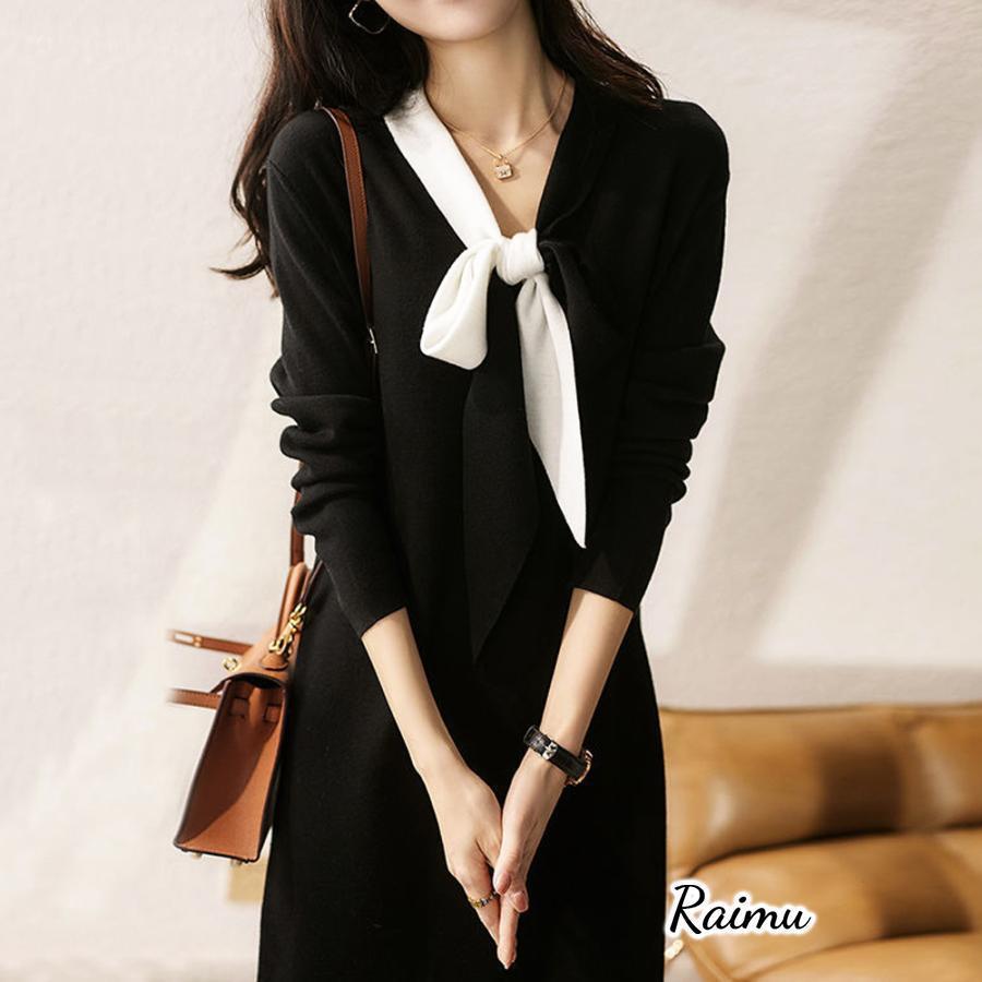 ニットワンピース Vネック 秋冬ワンピ : KSMCヤフーショップ - 通販 - Yahoo!ショッピング