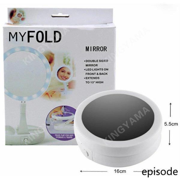 卓上ミラー 両面化粧鏡 ミラー 化粧鏡 卓上 LEDライト付き 乾電池USB給電 折り畳み式 スタンド式 360°回転 等倍 10倍拡大鏡 収納便利 明るい : KSMCヤフーショップ ...
