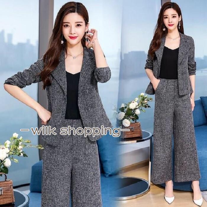 レディース セットアップ パンツスーツ ワイドパンツ スーツジャケット 2点セット ママ スーツ 入園式 卒業式 通勤 30代 40代 50代 : xn-058t48n962 : KSMC ...