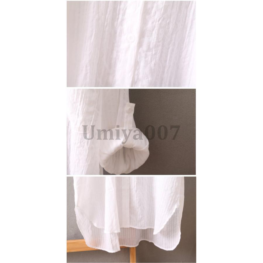 シャツワンピース レディース ロング ブラウス 春 夏 uv カーディガン 涼しい トップス 紫外線対策 長袖 大きめ 冷房対策 : KSMCヤフーショップ - 通販 - Yahoo!ショッピング