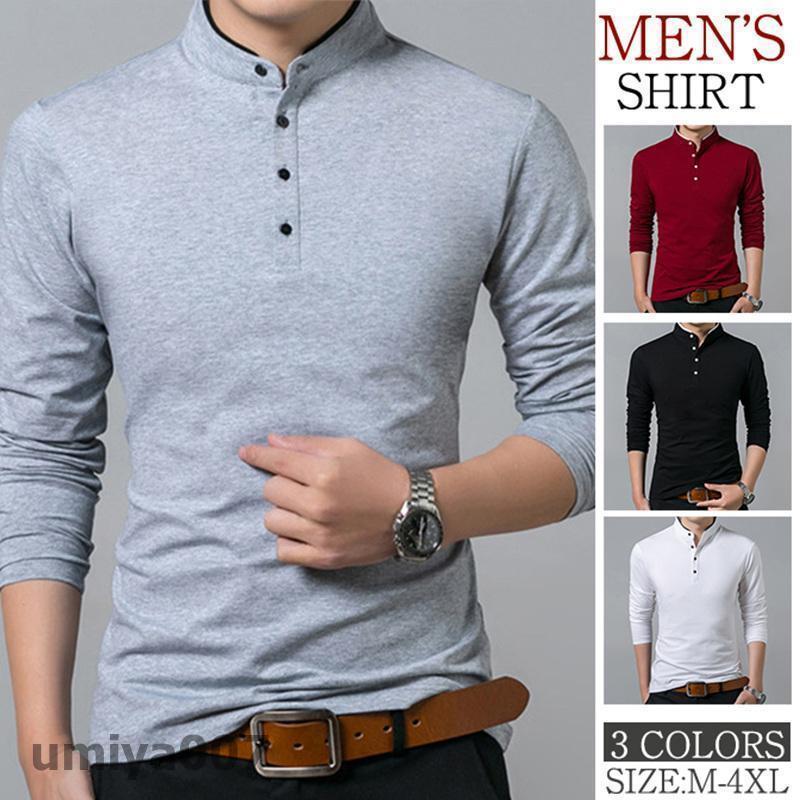 ポロシャツ メンズ Poloシャツ 立ち襟 長袖ポロシャツ ビジネス Tシャツ スタンドカラーポロ トップス ゴルフウェア カジュアルシャツ : KSMCヤフーショップ - 通販 ...