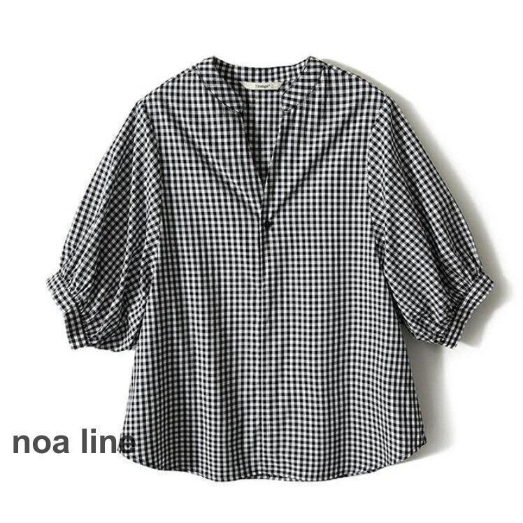 ブラウス レディース 夏 綿 ストライプ 五分袖 ブラウス 5分袖 パフスリーブ t トップス 春 夏 ギンガムチェック スーツ :xn-058t93n2:KSMCヤフーショップ - 通販 ...