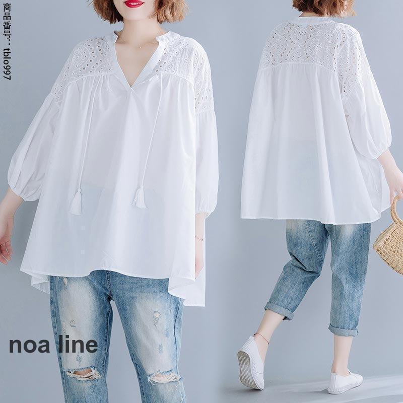 レディース ブラウス トップス 春 夏 スキッパー プルオーバー 無地 7分袖 綿 コットンリネン t 30代 40代 : KSMCヤフーショップ - 通販 - Yahoo!ショッピング