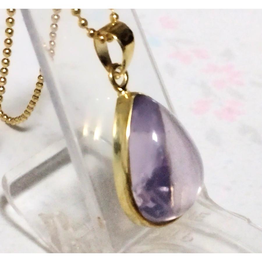 18KGP仕上げの3Aスコロライト （ラベンダークォーツ）のゴールドネックレス : 工房heartヤフー店 - 通販 - Yahoo!ショッピング