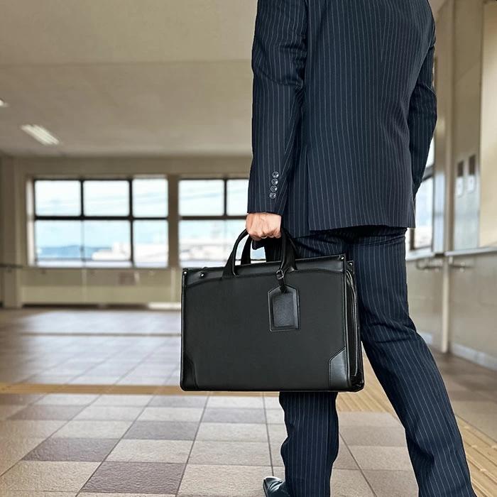 ビジネスバッグ ブリーフケース 01049 【北海道へも送料無料 SALE】 B4 撥水 2way 2層 大開き 牛革ハンドル bag カバン ブラック black ハミルトン gift ...