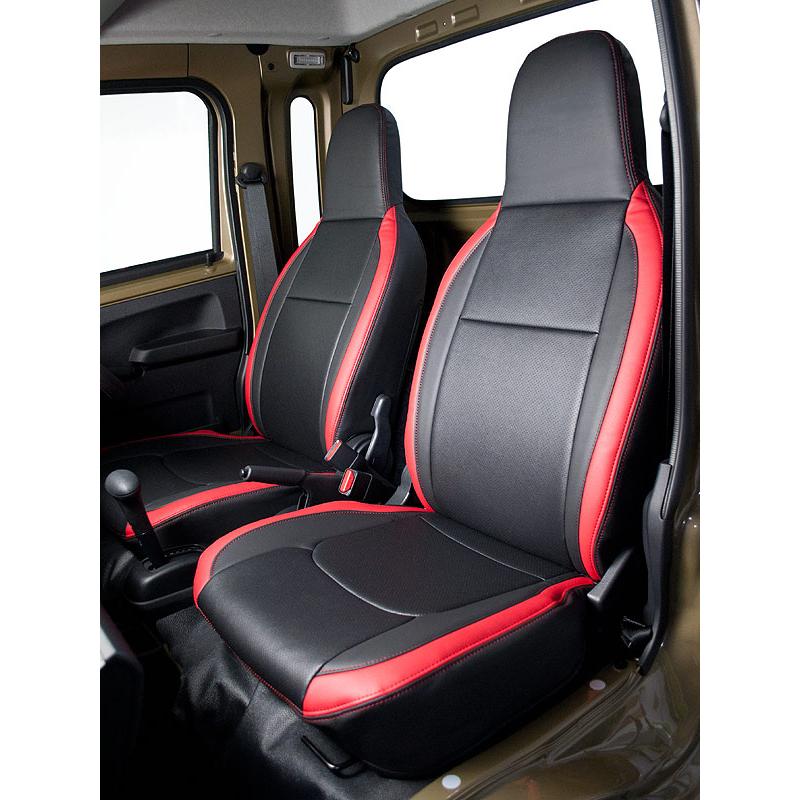 VENUS G'BASE デザインシートカバー 【ブラック：ブラック×レッド】ハイゼットジャンボ S500P / S510P MC後専用 品番:GSC-014 【沖縄・離島発送不可 ...