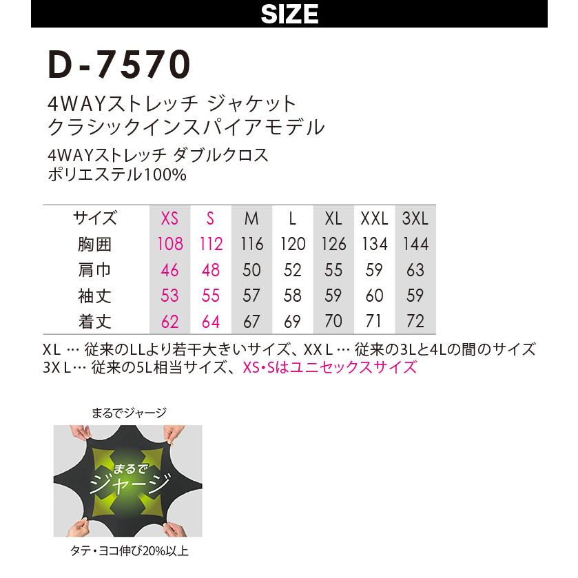 ディッキーズ Dickies 4WAYストレッチジャケット クラシックインスパイアモデル D-7570 長袖 XS〜3XL 作業服 作業着 男女兼用 ユニセックス CO-COS : 武蔵野 ...
