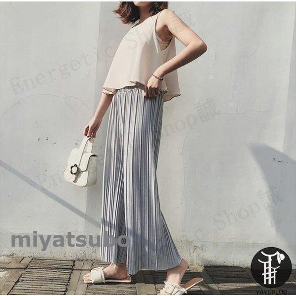 プリーツワイドパンツ ガウチョパンツ ワイドパンツ ウエストゴム 美脚 美尻 フレアパンツ レディース : wiwi-102268x-84fft10 : ku-store - 通販 ...