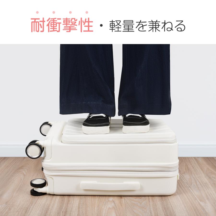 BARGOCH スーツケース フロントオープン 拡張 機内持ち込み キャリケース 2泊3日 大容量 20/24/28インチ USBポート カップホルダー フック搭載 軽量 360度回転 ...