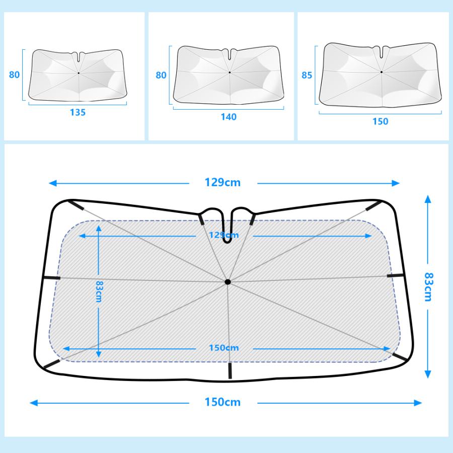 サンシェード 車 フロント 車載用サンシェード フロントサンシェード 車載 日よけ 折りたたみ 車用サンシェード カー用品 S M Lサイズ 調整/対応可能 : KuKuYa - 通販 ...