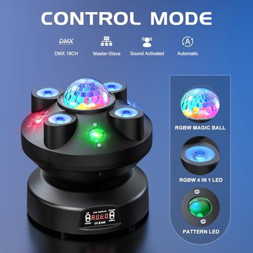 SEBRUANC 70W ステージライト 9LED ムービングヘッドライト 4 in 1 DJライト 舞台照明 RGBW （赤・緑・青・白）音声 : くらおりショップ - 通販 - Yahoo ...