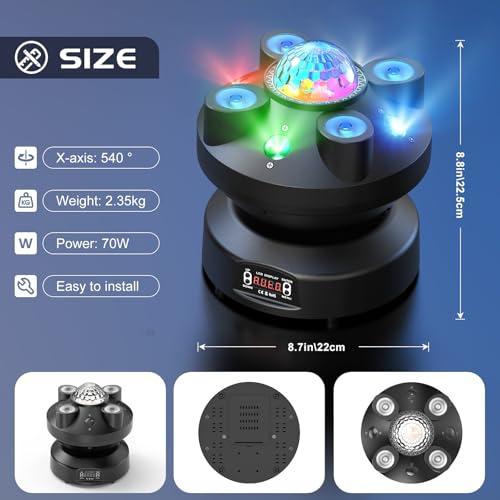 SEBRUANC 70W ステージライト 9LED ムービングヘッドライト 4 in 1 DJライト 舞台照明 RGBW （赤・緑・青・白）音声 : くらおりショップ - 通販 - Yahoo ...