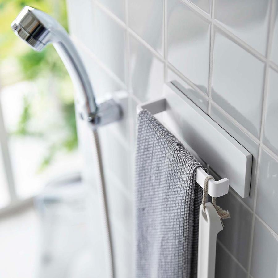 フィルムフック タオルハンガー ミスト W18 山崎実業 MIST ホワイト 5962 タオル掛け タオルバー 強力 粘着 貼り付け 剥がせる キッチン 白 おしゃれ ...