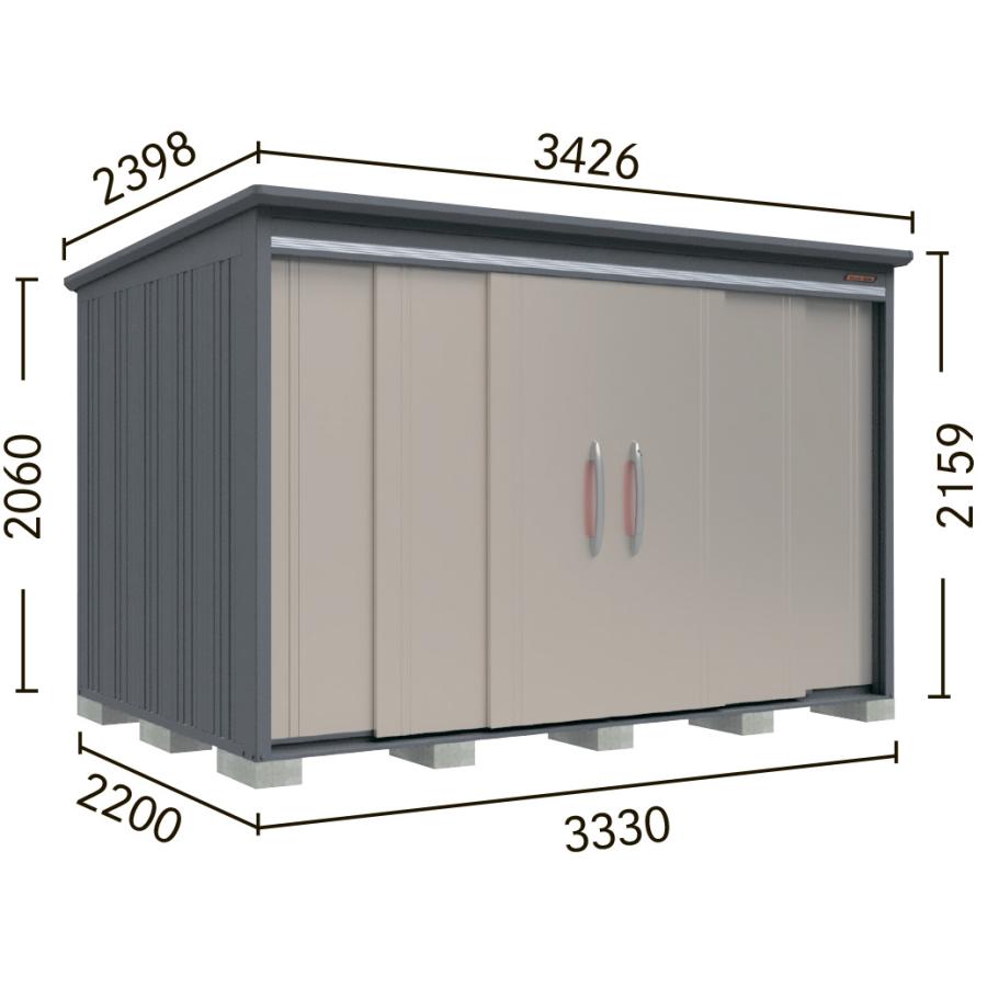 BELOS B-3322 側面棚 一般型/標準屋根 収納 物置 屋外 【間口3,330mm 奥行2,200mm 高さ2159mm】 【配送のみ】 : b-3322yh : くらしの収納館 ...
