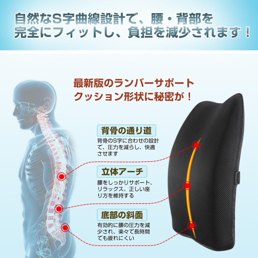 IKSTAR 姿勢矯正 クッション 腰当て 背もたれ クッション椅子用 車用 オフィス用 低反発 猫背矯正 ランバーサポート 長距離運転 背中 : 暮らし用品のアイケイスター - 通販 ...