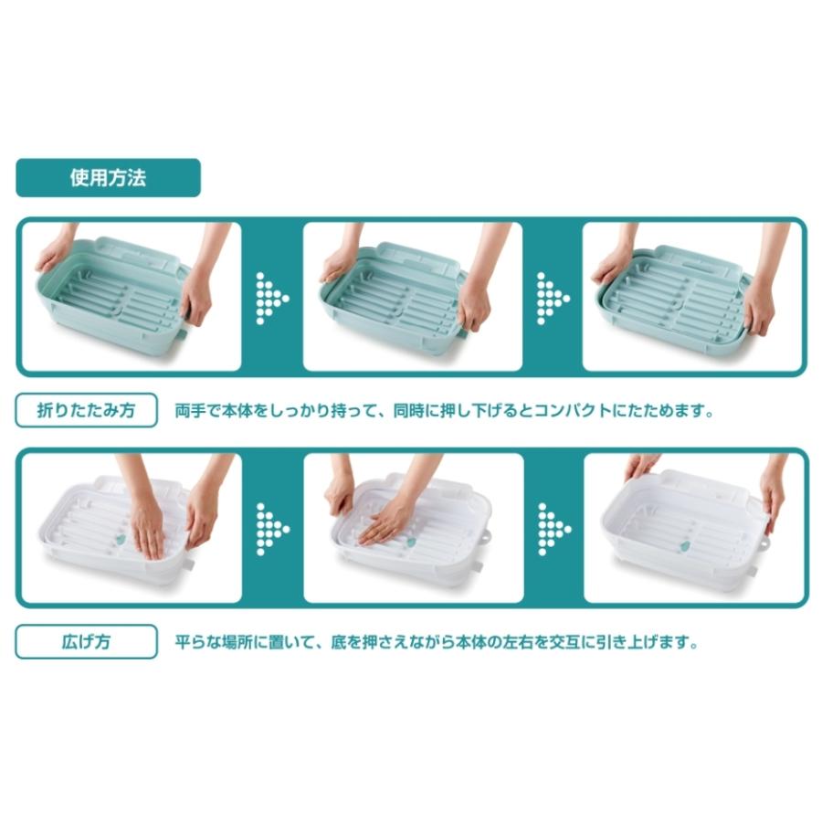 伊勢藤 ISETO おりたたみ水切りバスケット I-605 ミントグリーン (幅39.8×奥行27.6×高さ12.5cm 容量 6.8L) : くらし壱番館 - 通販 - Yahoo!ショッピング