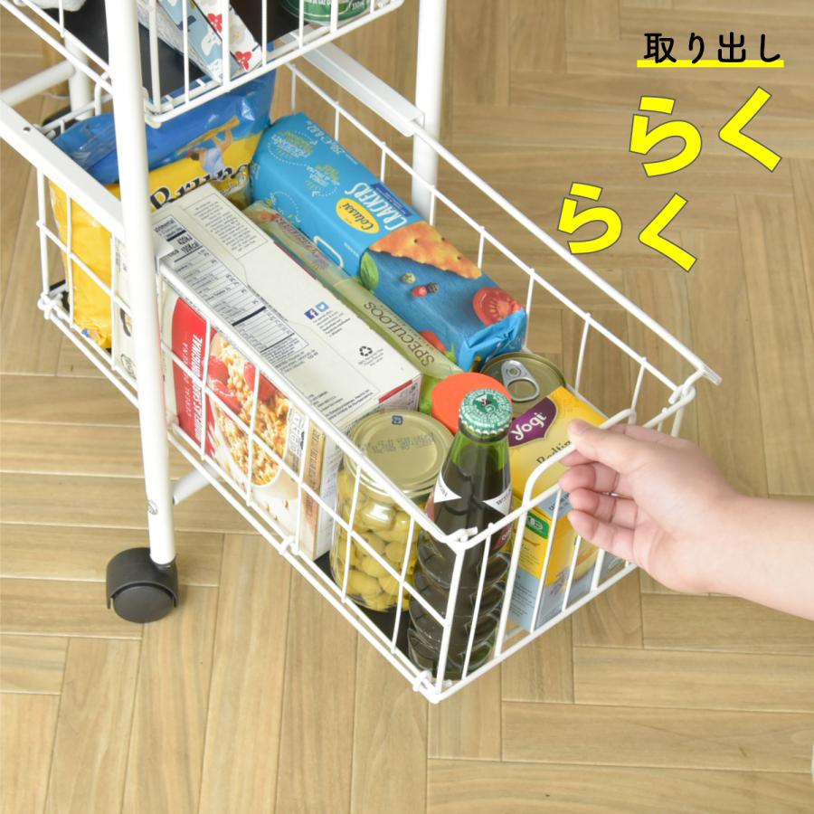 MONOWA 隙間収納 25cm キャスター付き 2段 組み立て式 隙間収納ラック 引き出し スリムラック 収納ラック すき間収納 キッチンストッカー 洗面所 リビング : E-one ...