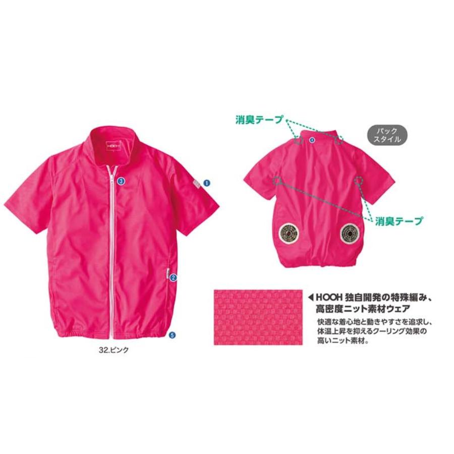 半袖ニットブルゾン+ファン付き フルセット V771+SV500 S~4L 村上被服 鳳皇 HOOH 快適ウェア 作業着 作業服 チタン配合 冷感 吸汗 速乾 撥水 UVカット : Pro ...