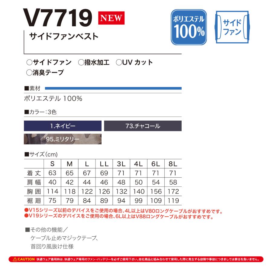 サイドファンベスト V7719 (服単品) 6L・8L 村上被服 鳳皇 HOOH 快適ウェア 作業着 作業服 撥水 消臭 UVカット : Pro Depot - 通販 - Yahoo!ショッピング