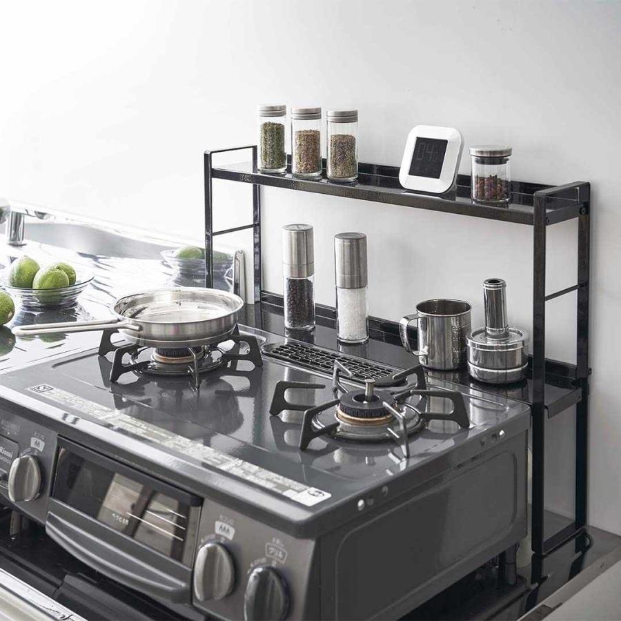 タワー tower コンロ奥隙間ラック タワー 2段 ホワイト 山崎実業 5221 コンロ奥 ラック 隙間 収納 キッチンラック 隙間収納 調味料入れ おしゃれ 調味料ラック… : 5221 ...