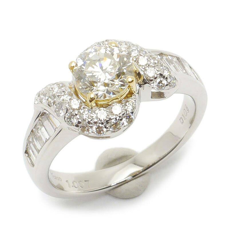 ダイヤモンドリング #12.5 約12.5号 Pt900/K18YG・ダイヤ1.007/1.03ct K-SI1-FAIR 指輪 美品 ソーティング付 : 質屋クラタセブン - 通販 ...