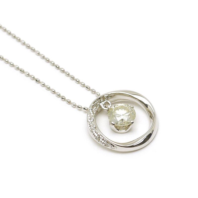 ダイヤモンドネックレス K18WG・ダイヤ0.545ct・0.03ct N-I1-GOOD スウィングデザイン : 質屋クラタセブン - 通販 - Yahoo!ショッピング