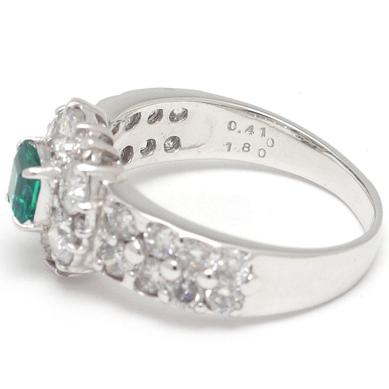 エメラルドダイヤモンドリング #14 約14号 K18WG・エメラルド0.41ct・ダイヤ1.80ct : 質屋クラタセブン - 通販 - Yahoo!ショッピング