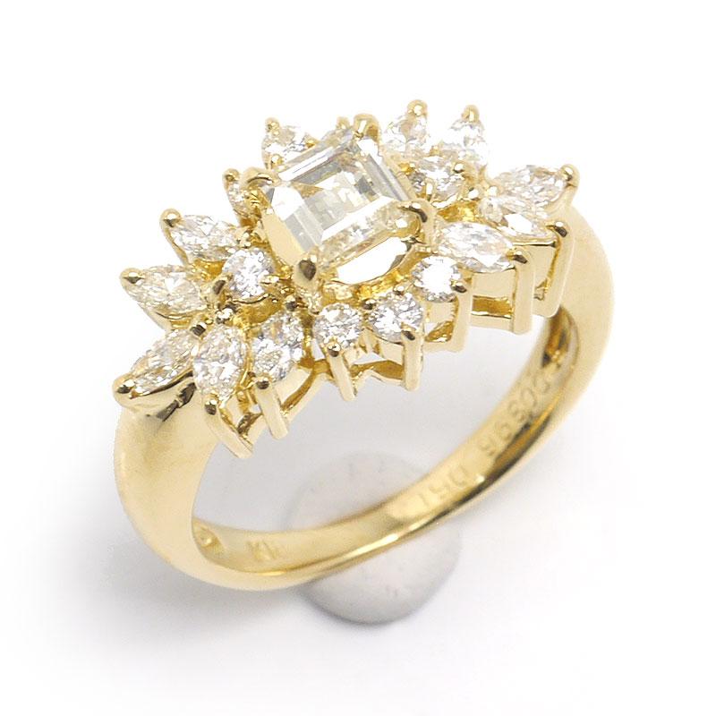 ダイヤモンドリング 約8号 K18YG・ダイヤ0.396ct・0.61ct : 質屋クラタセブン - 通販 - Yahoo!ショッピング