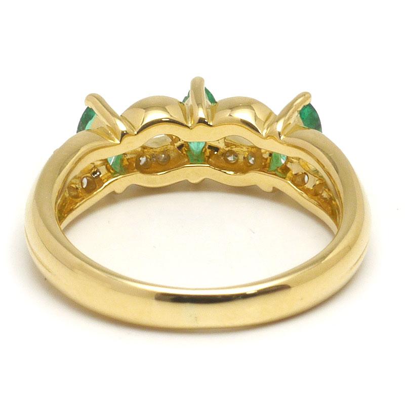 エメラルドダイヤモンドリング 約9号弱 K18YG・エメラルド0.43ct・ダイヤ0.13ct : 質屋クラタセブン - 通販 - Yahoo!ショッピング