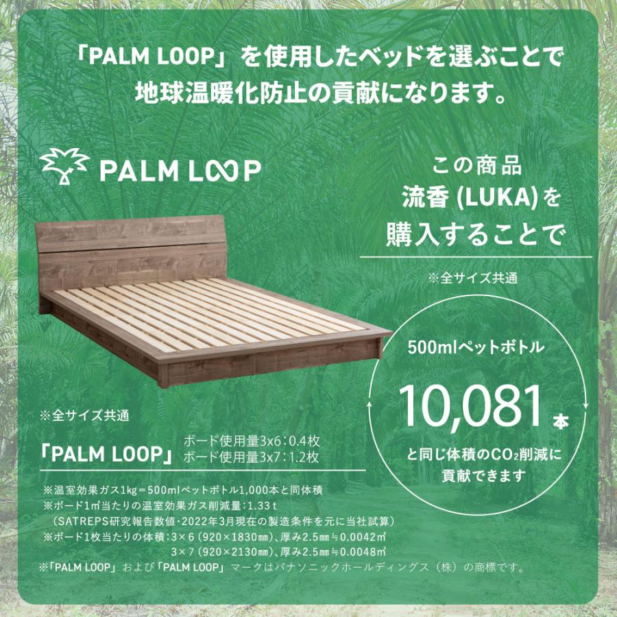 ベッド ロータイプスノコベッド ステージベッド ローベッド LUKA 流香 シングル S グレー ブラウン「PALM LOOP」 パームループ ...