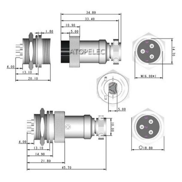 1ペアGX16 16mm 5ピン メタルコネクターオスプラグ＋メスプラグ＋メクラキャップ（サービス品） 3点セット！ : クロギショウテン ヤフー店 - 通販 - Yahoo!ショッピング