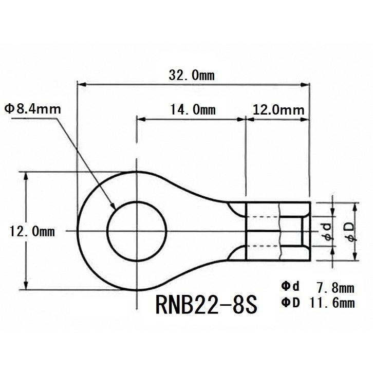 圧着端子RNB22-8S（R22-8S互換品）！1個170円！ : クロギショウテン ヤフー店 - 通販 - Yahoo!ショッピング