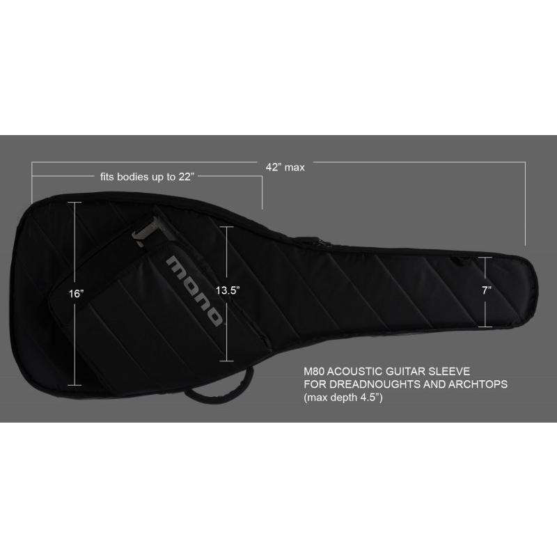 MONO CASE M80 series Acoustic Guitar Sleeve M80-SAD-BLK (Black) (アコースティックギター用ギグバッグ) :mon-m80-sad ...