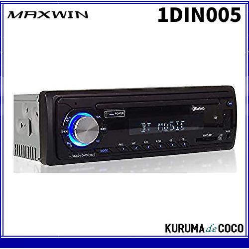MAXWIN 1DIN005 Bluetooth内蔵 1DINメディアプレーヤー ハンズフリー ラジオ iPhone Android スマホ充電 USB SD 12V/24V ...
